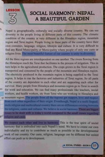 Grade 8 Social Studies Textbook: The Caste System Is a "small" Issue