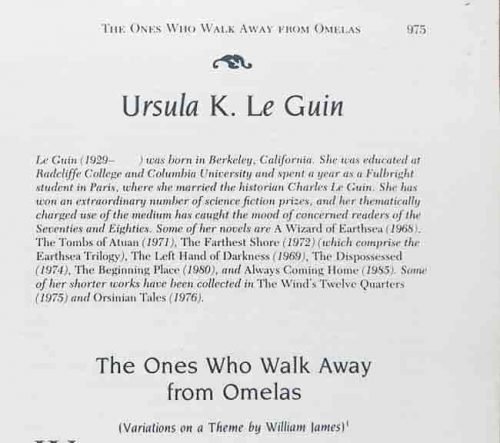 College Papers: Analysis of "The Ones Who Walk Away from Omelas"
